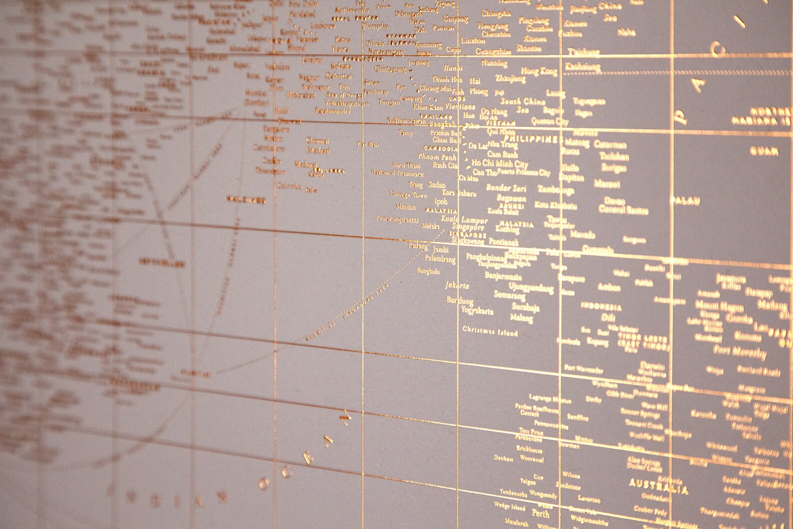 Pink & Rose Gold Typographic World Map - Etsy