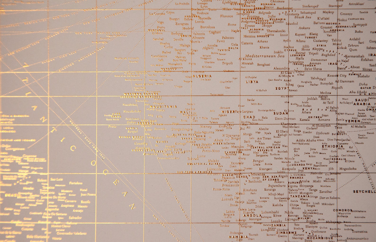 Pink & Rose Gold Typographic World Map - Etsy