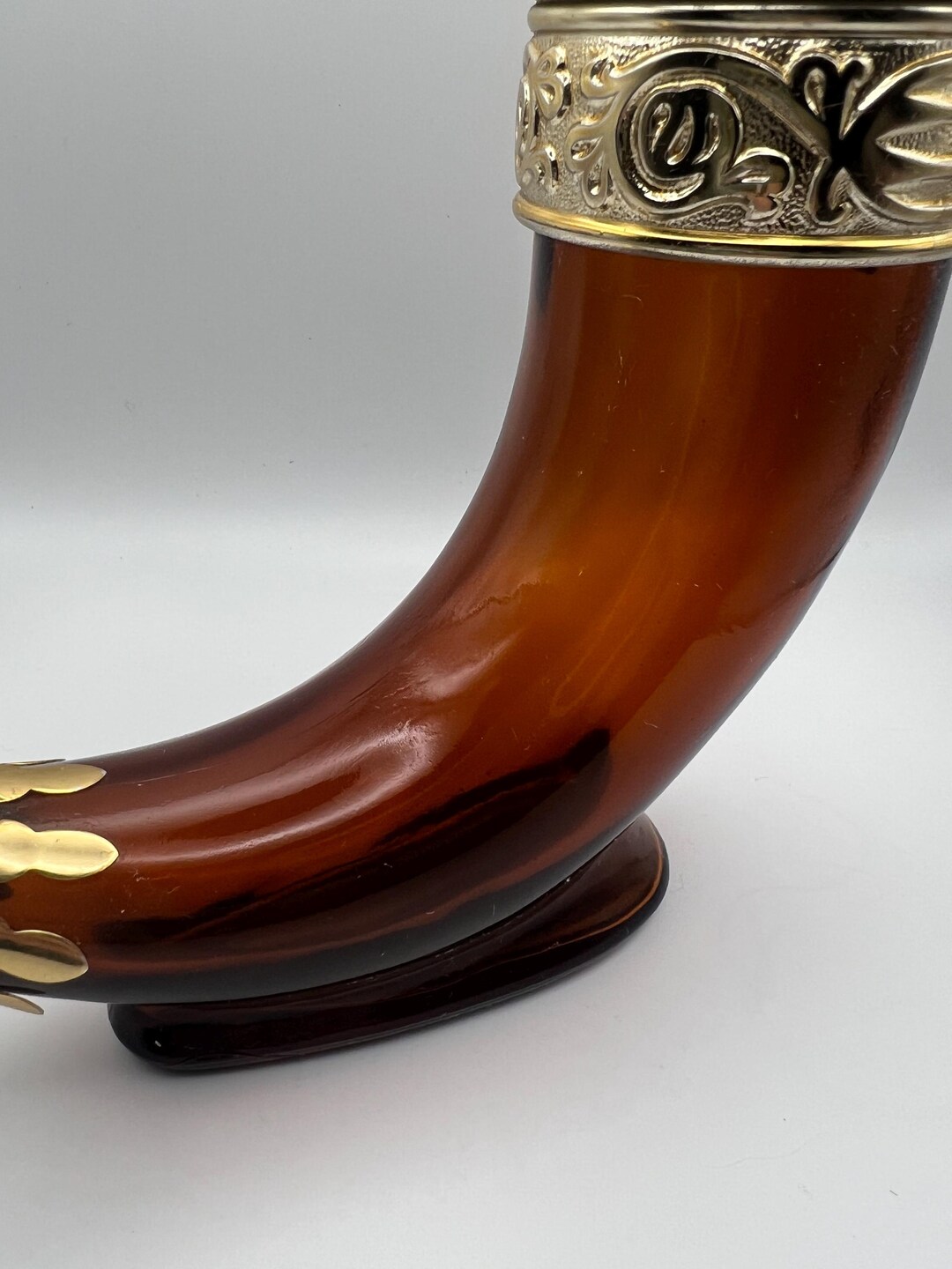 Vintage Avon Viking Horn Glass Decanter | Amber Brown Glass | Empty ...