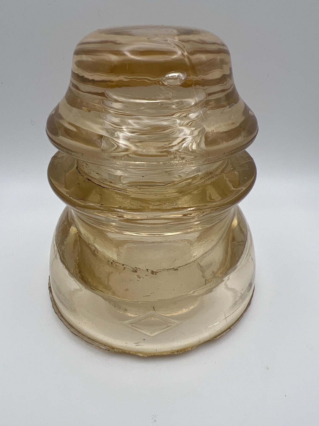 Vintage Amber Glass Insulator – Unmarked Early 1900s Utility ...