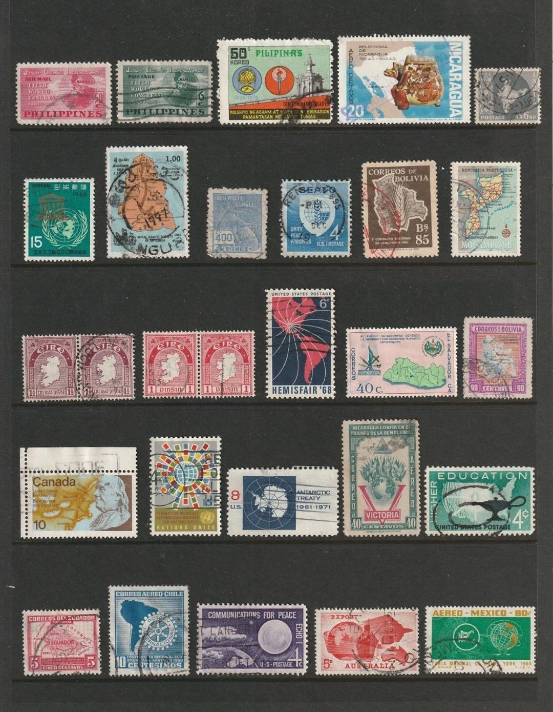 Vintage Used Maps and Globes Collectible Postage Stamps - Etsy