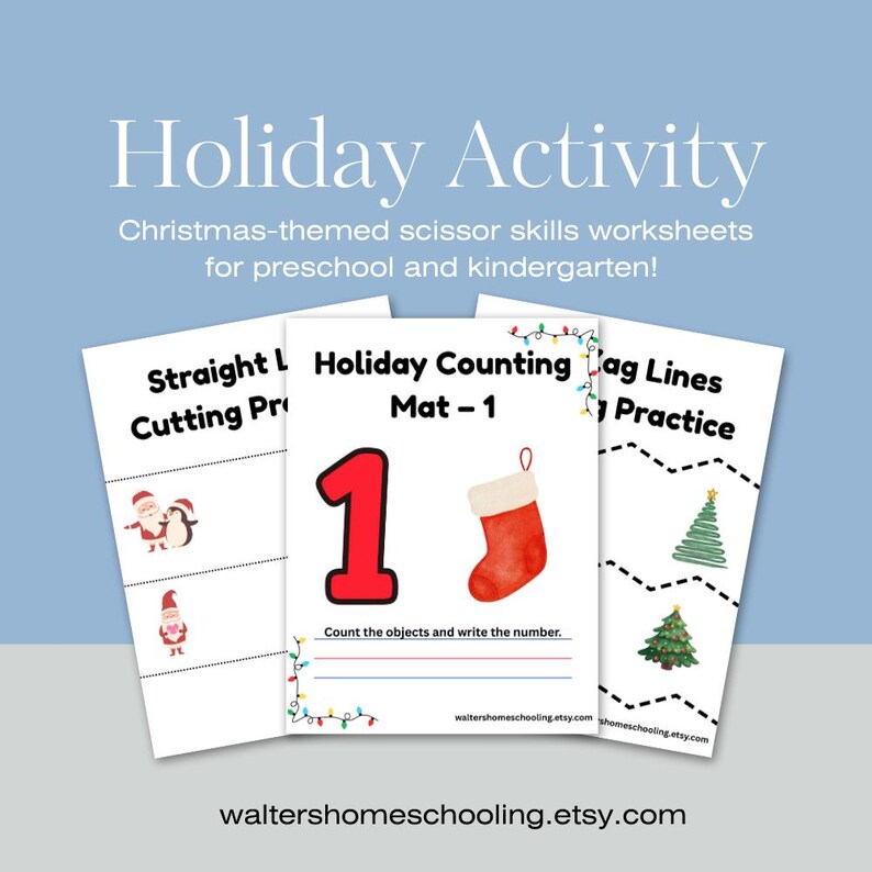 Christmas Cutting Practice Worksheets – Preschool Scissor Skills Pack ...