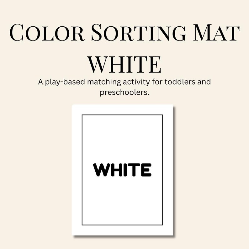 White Color Sorting Activity for Toddlers | Preschool Color Match ...