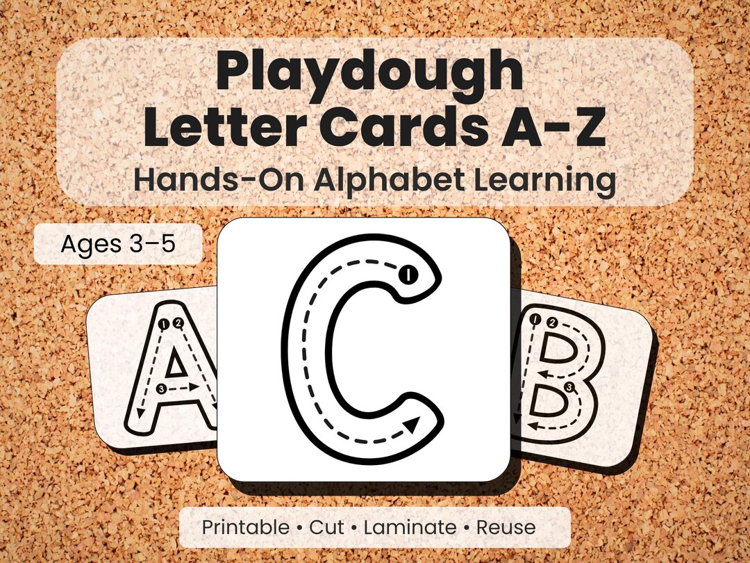 Playdough Letter Cards A–Z | Uppercase & Lowercase Alphabet | Hands-on ...
