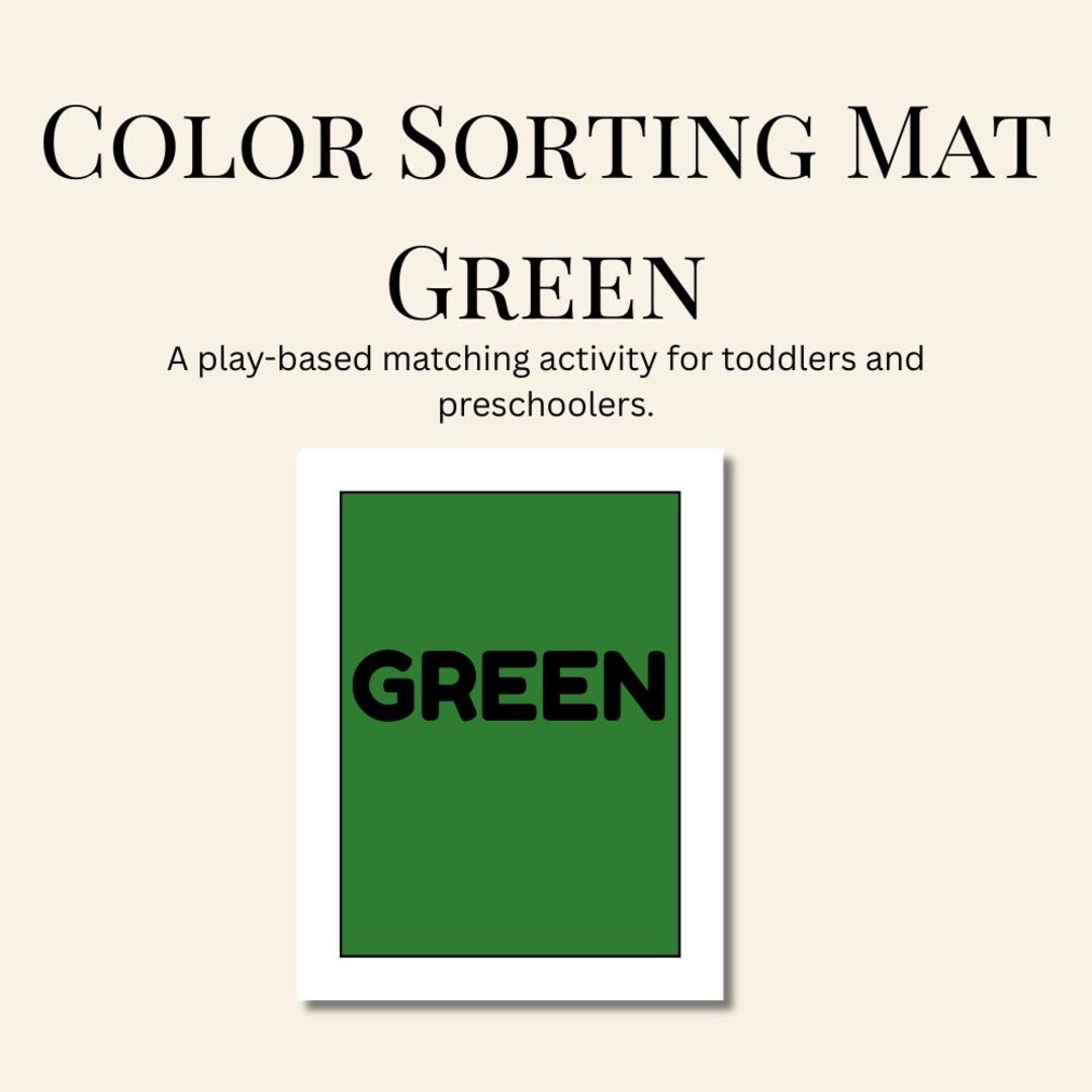 Green Color Sorting Activity for Toddlers | Preschool Color Match ...