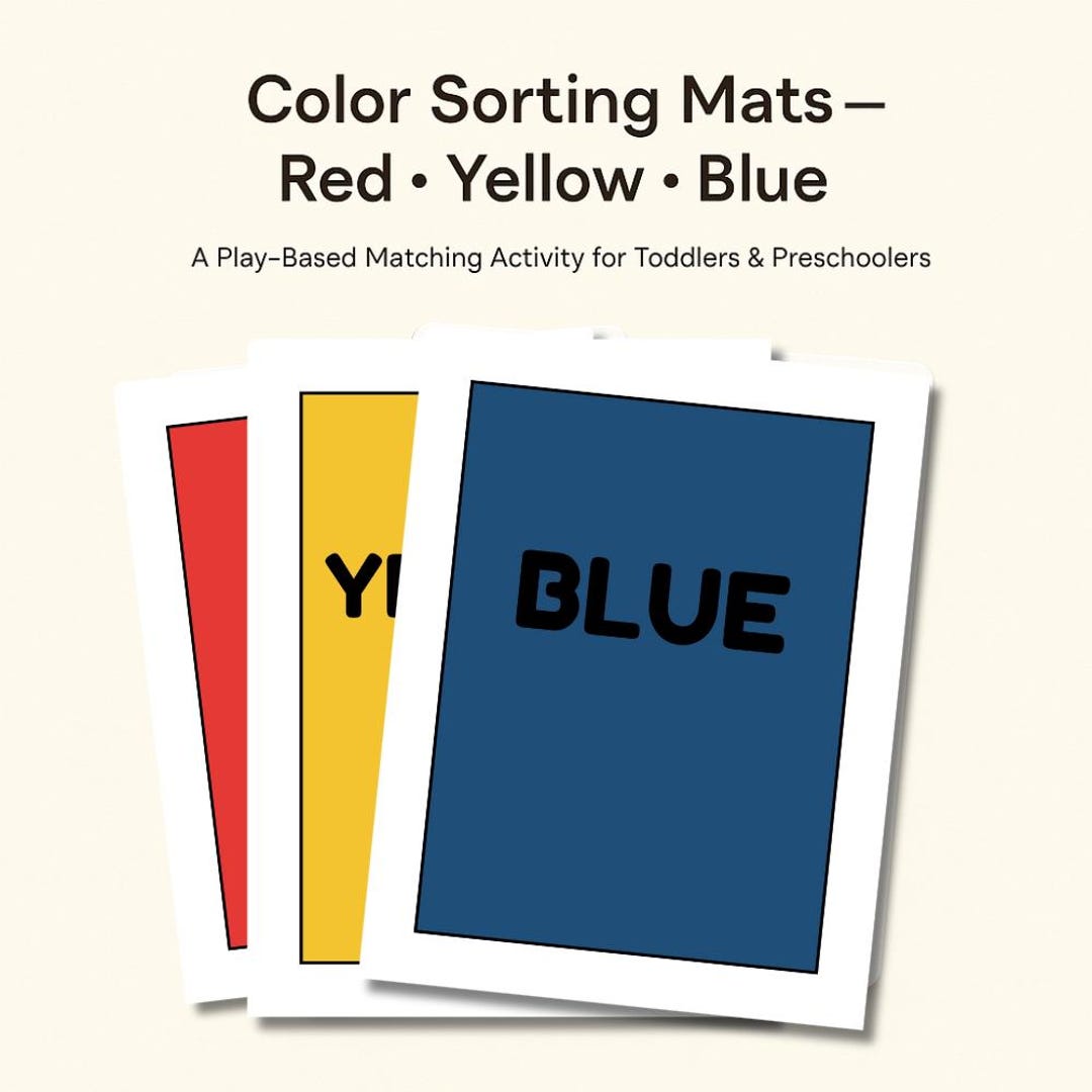 Color Sorting Mats for Toddlers | Red Yellow Blue Sorting Activity ...