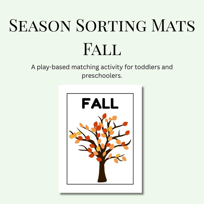 Fall Sorting Activity for Toddlers | Preschool Autumn Matching ...