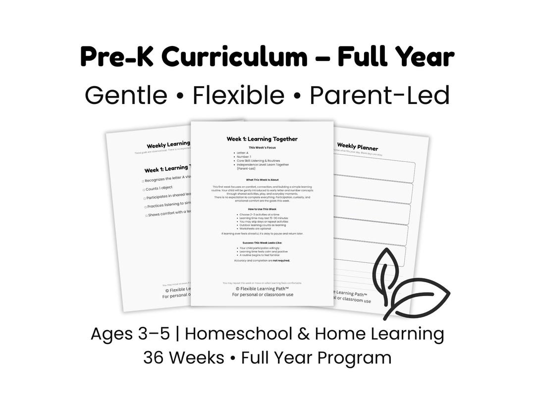 Pre-k Curriculum Full Year | Gentle Homeschool Plan Ages 3–5 | 36 Week ...