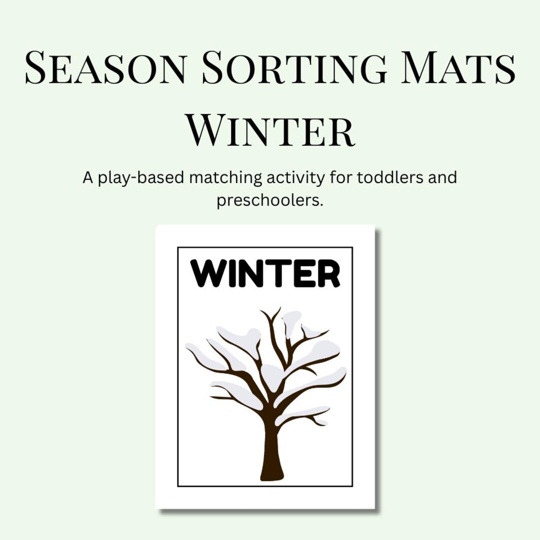 Winter Sorting Activity for Toddlers | Preschool Winter Matching ...