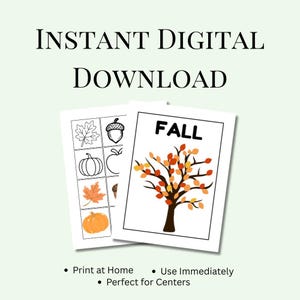 Fall Sorting Activity for Toddlers | Preschool Autumn Matching ...