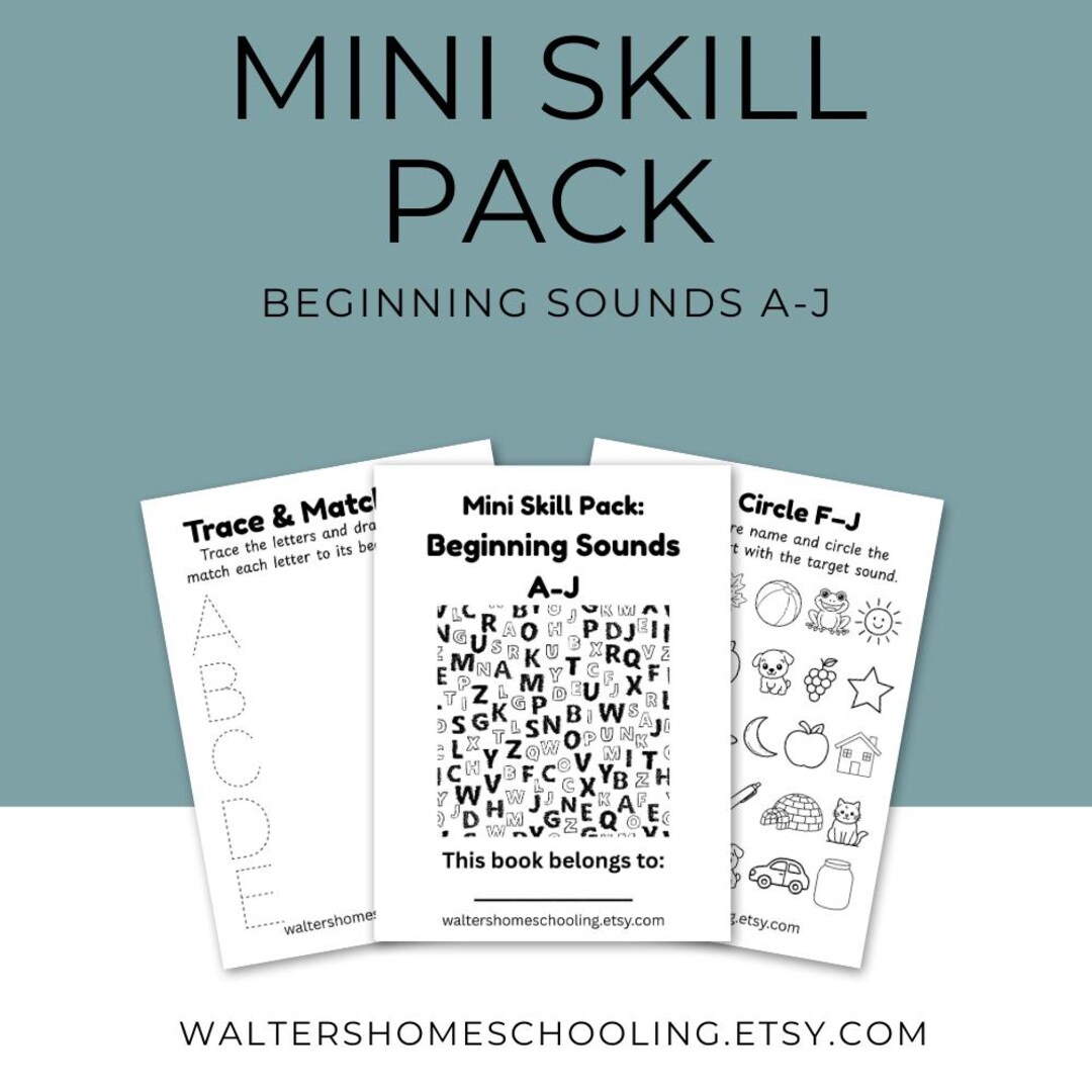 Beginning Sounds A-J Worksheets – Preschool Phonics (PDF Download) - Etsy