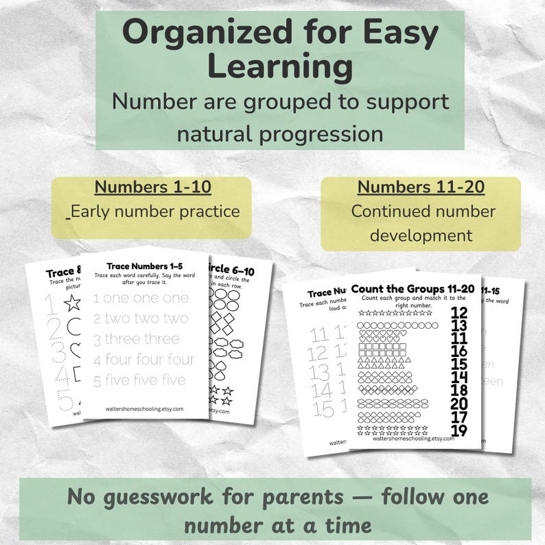 Preschool Number Skills Bundle | Numbers 1–20 Worksheets | Counting ...