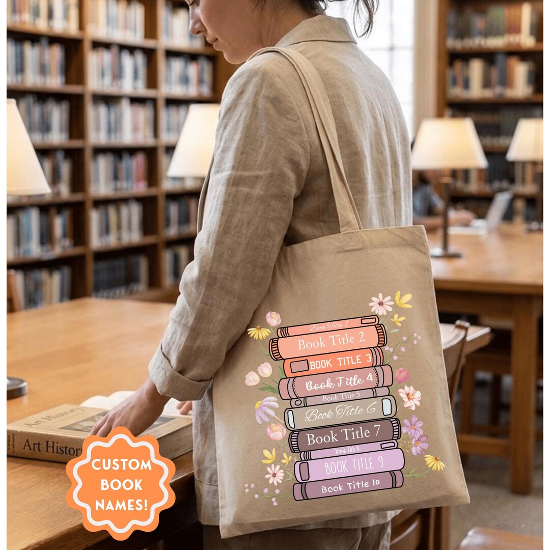 Custom Book Tote Bag, Bookish Personalized Tote Bag,bookish Gift Idea ...