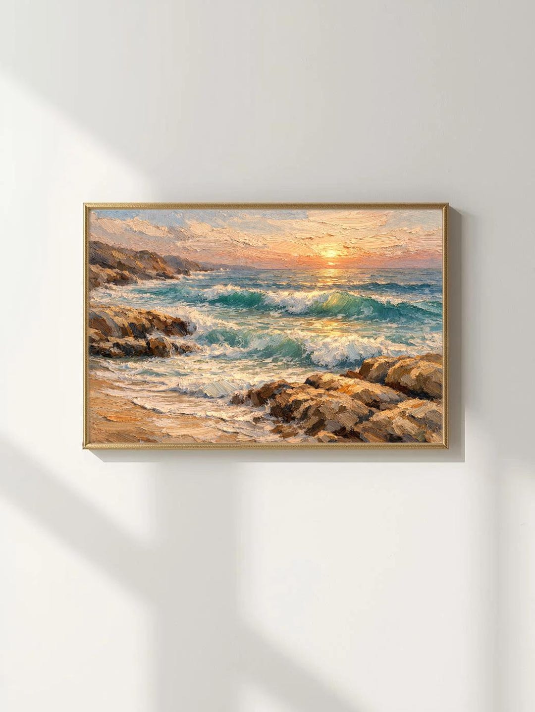 Textured Wave Art Printable, Coastal Wall Decor, Calming Beach House ...