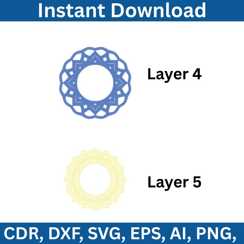 Mandala Laser Cut File | Layered SVG Template - Etsy