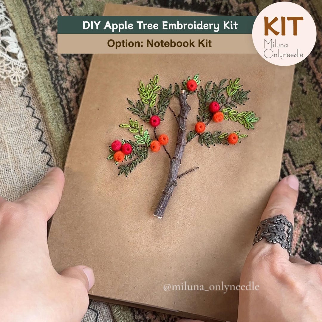 DIY Apple Tree Paper Embroidery Kit: Create 3D Art With Foraged Nature ...