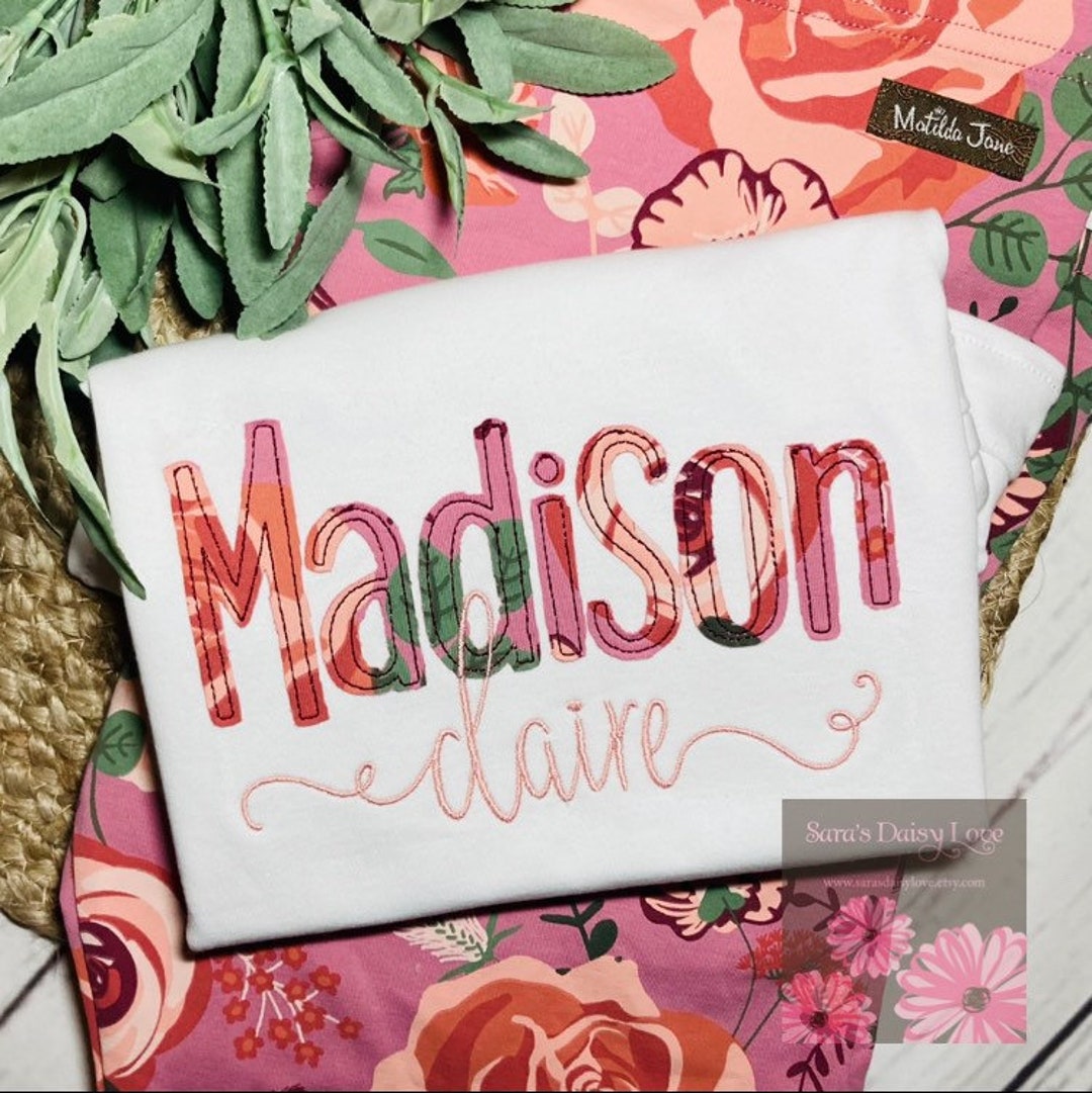 Personalized Girls Floral Name Shirt, Matilda Jane Inspired - Etsy