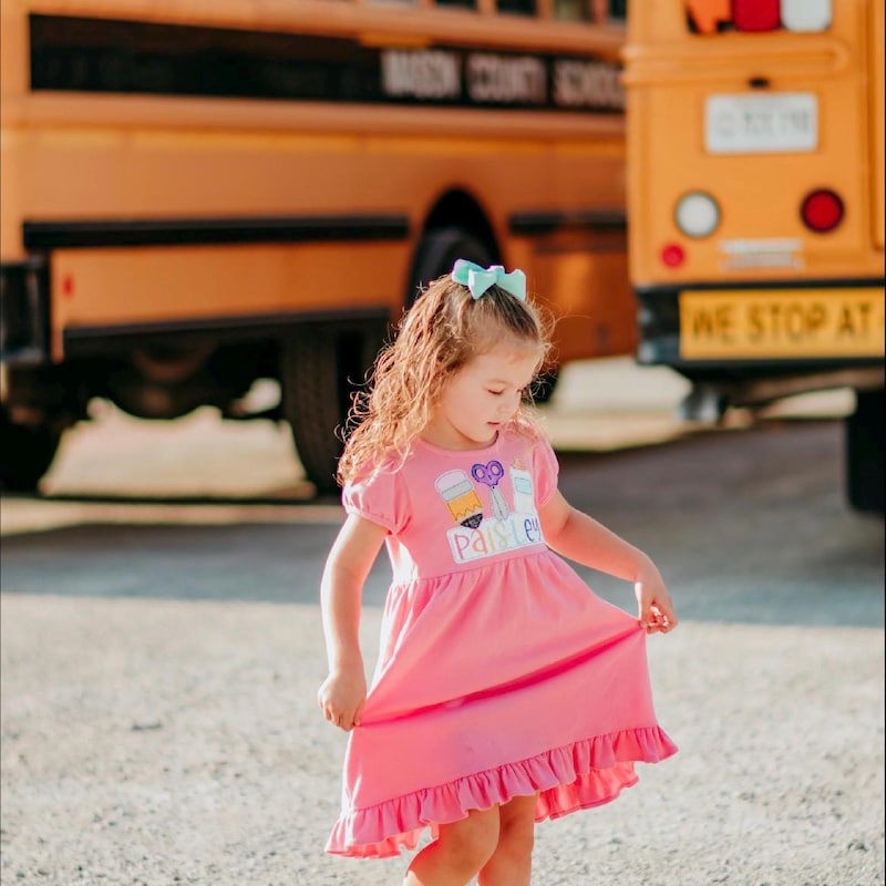 Girls Applique Dress - Etsy
