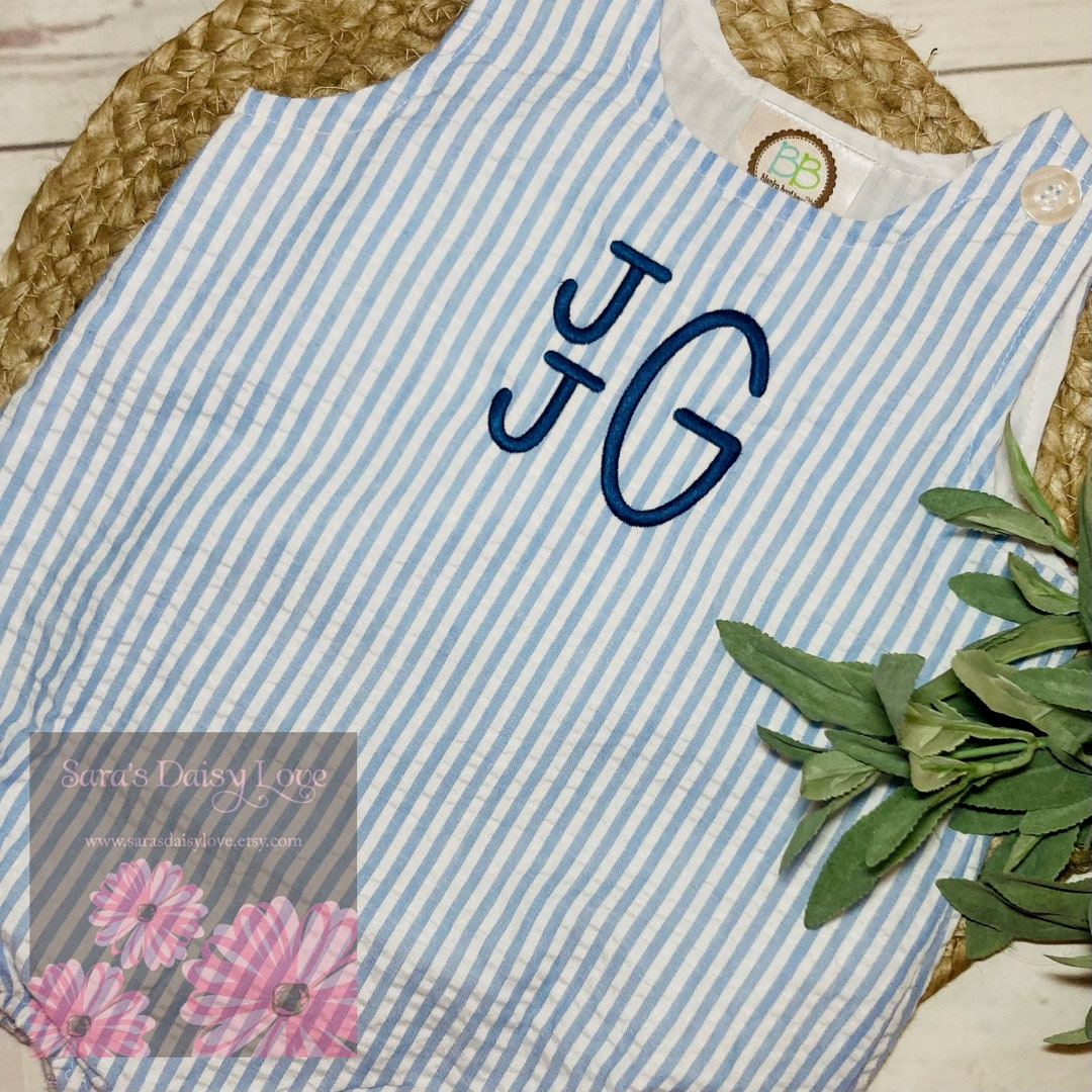 Blue Seersucker Sun Bubble, Baby Sun Bubble, Applique Sun Bubble, Monogrammed Sun Bubble, Lined ...