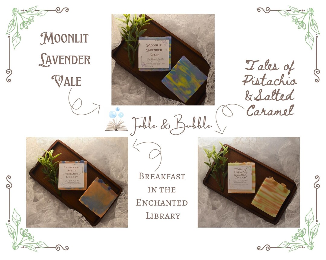 3 Piece Handcrafted Triple Butter Soap: Moonlit Lavender Vale ...