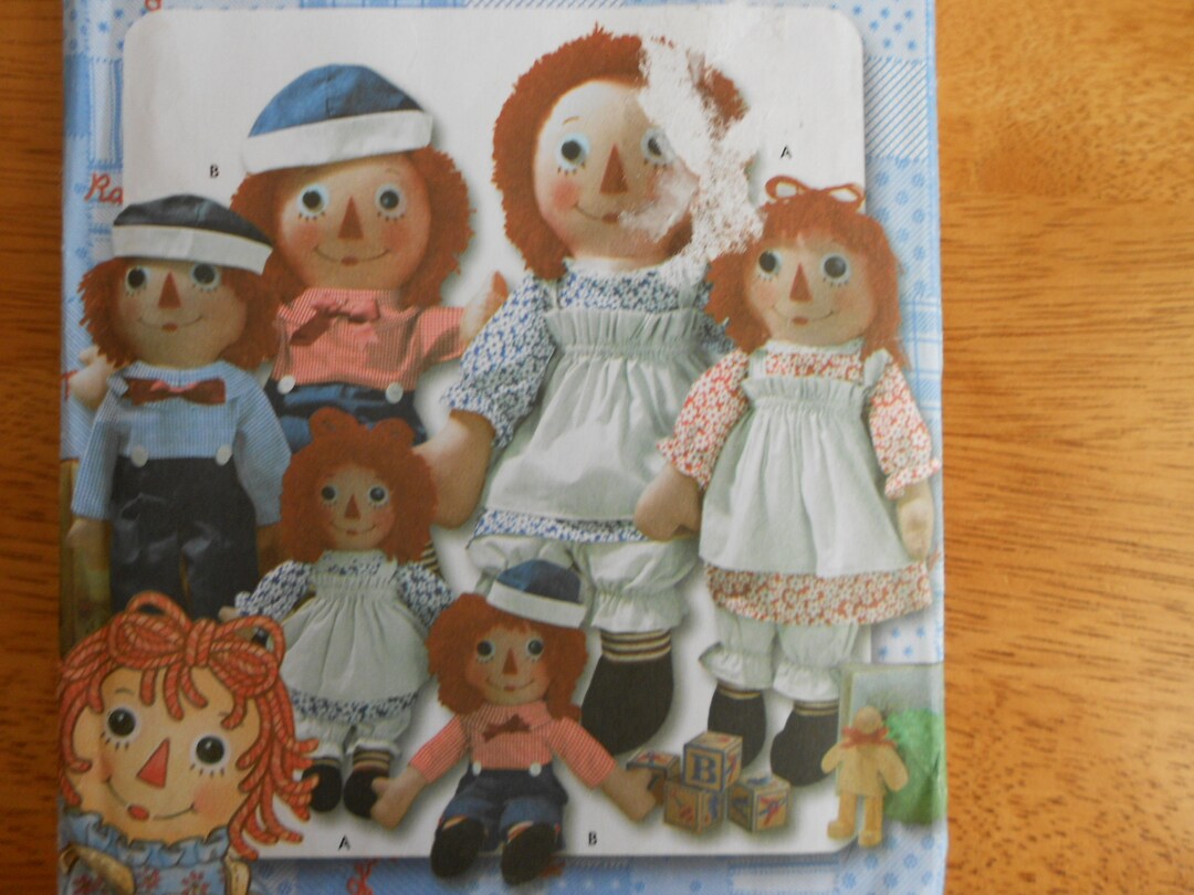 Simplicity Pattern 9447 Raggedy Ann & Andy 15. 26, 36 Dolls and Clothes ...