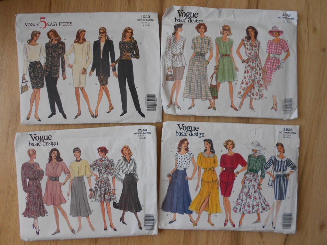 Dress, Suit Lot of Vogue Patterns 1043, 2879, 2944, 2926 Dress, Suit ...