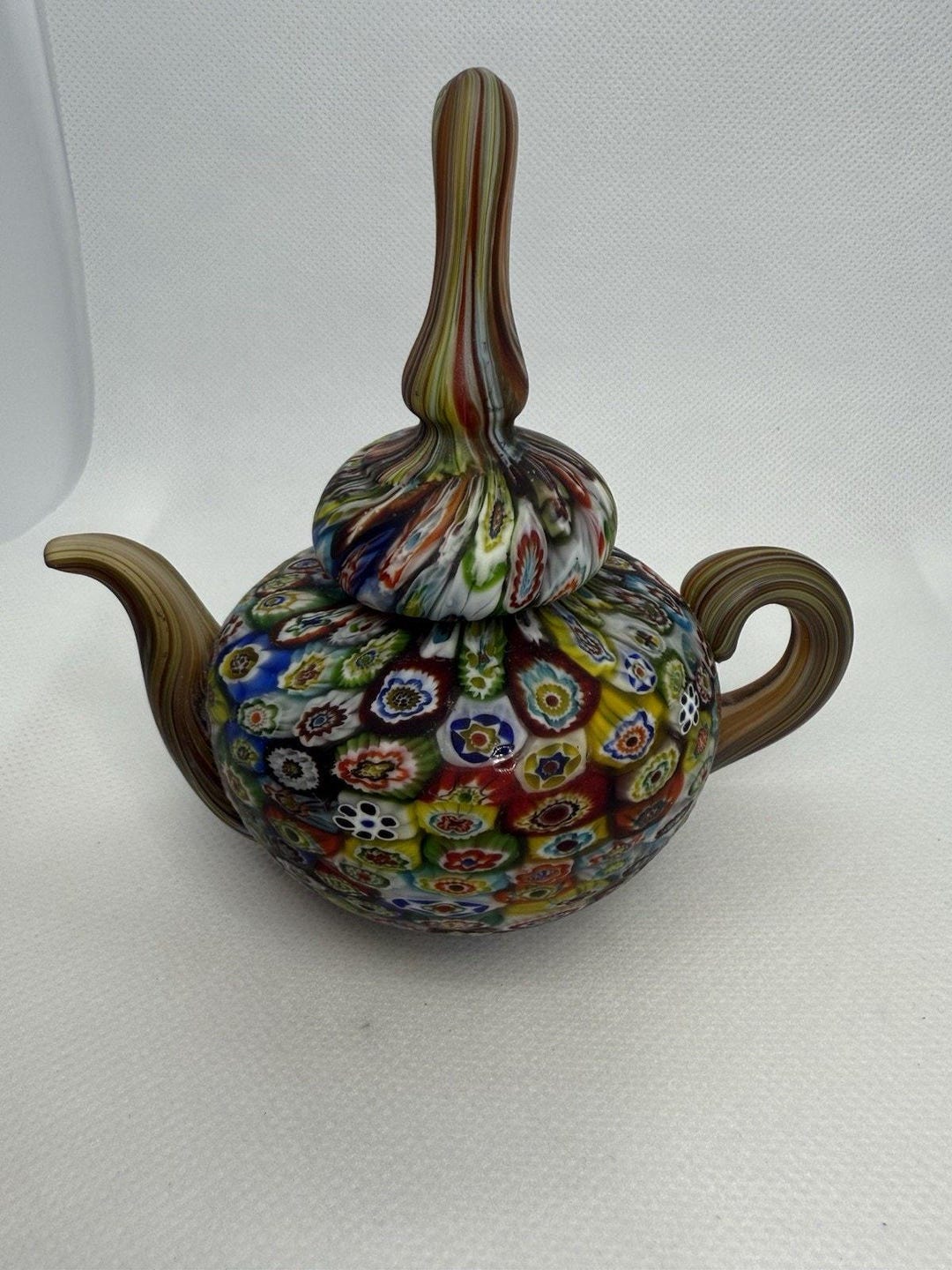 Murano Millifiori Venitian Art Glass Teapot Paperweight - Etsy