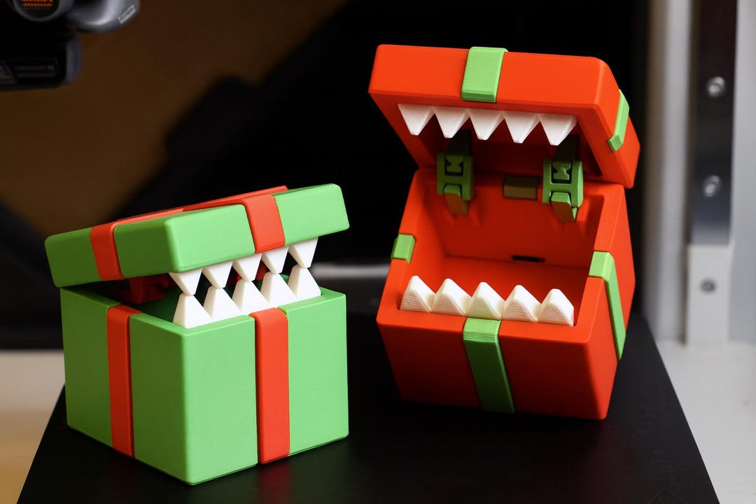Mimic Christmas Treasure Box Gift – 3D Printed Monster Box, Unique Geek ...