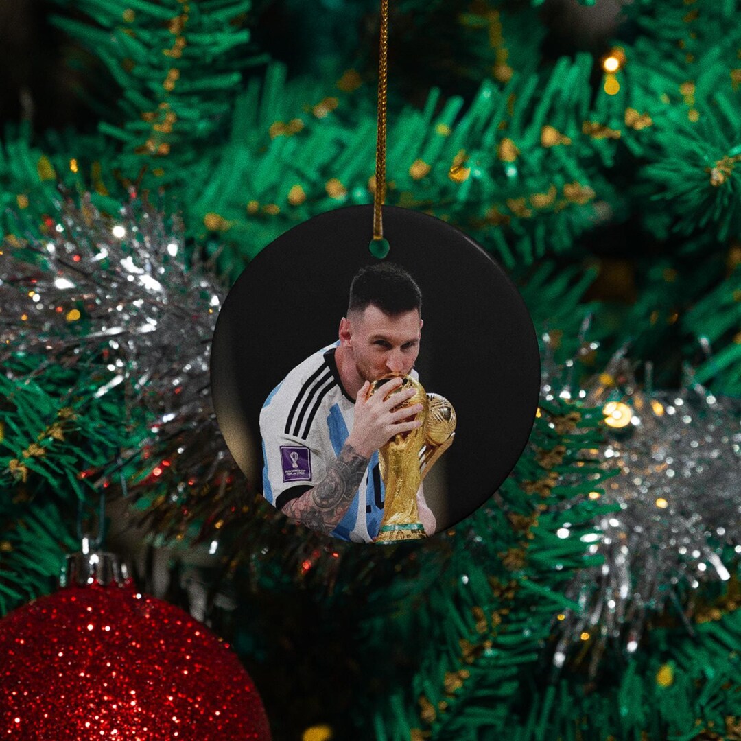 Messi World Champion Ornament, Argentina Soccer Xmas Custom Holiday ...