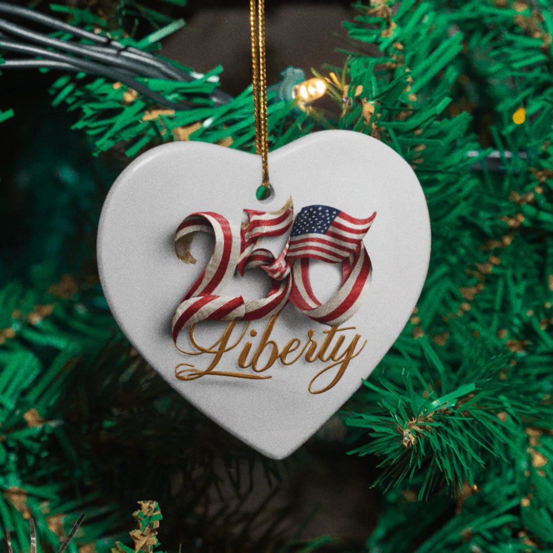 250th Anniversary USA Ornament, Pride America Birthday Custom Gift Xmas ...