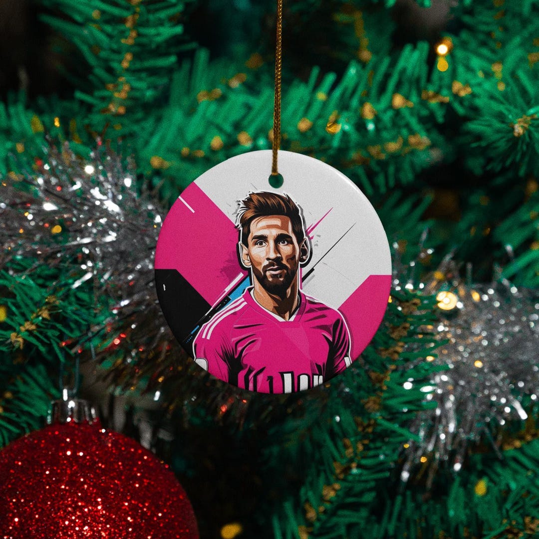 Messi GOAT Legend Ornament, Miami Soccer Xmas Custom Gift Holiday ...
