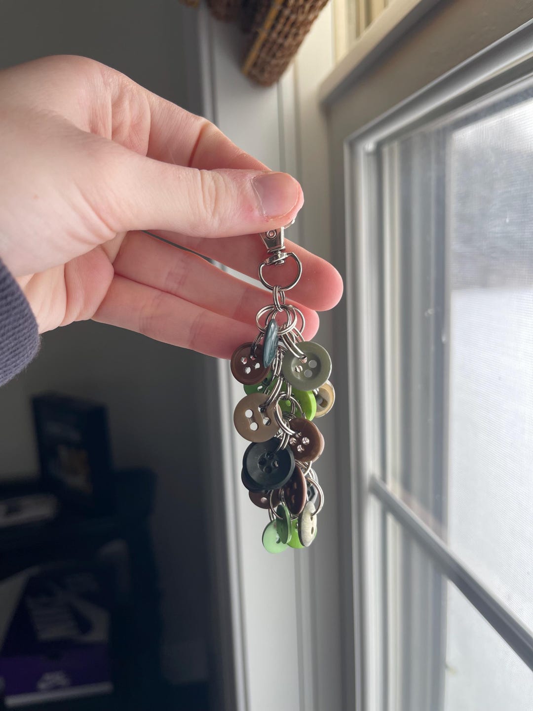 One of a Kind Handmade Button Cluster Keychain - Etsy