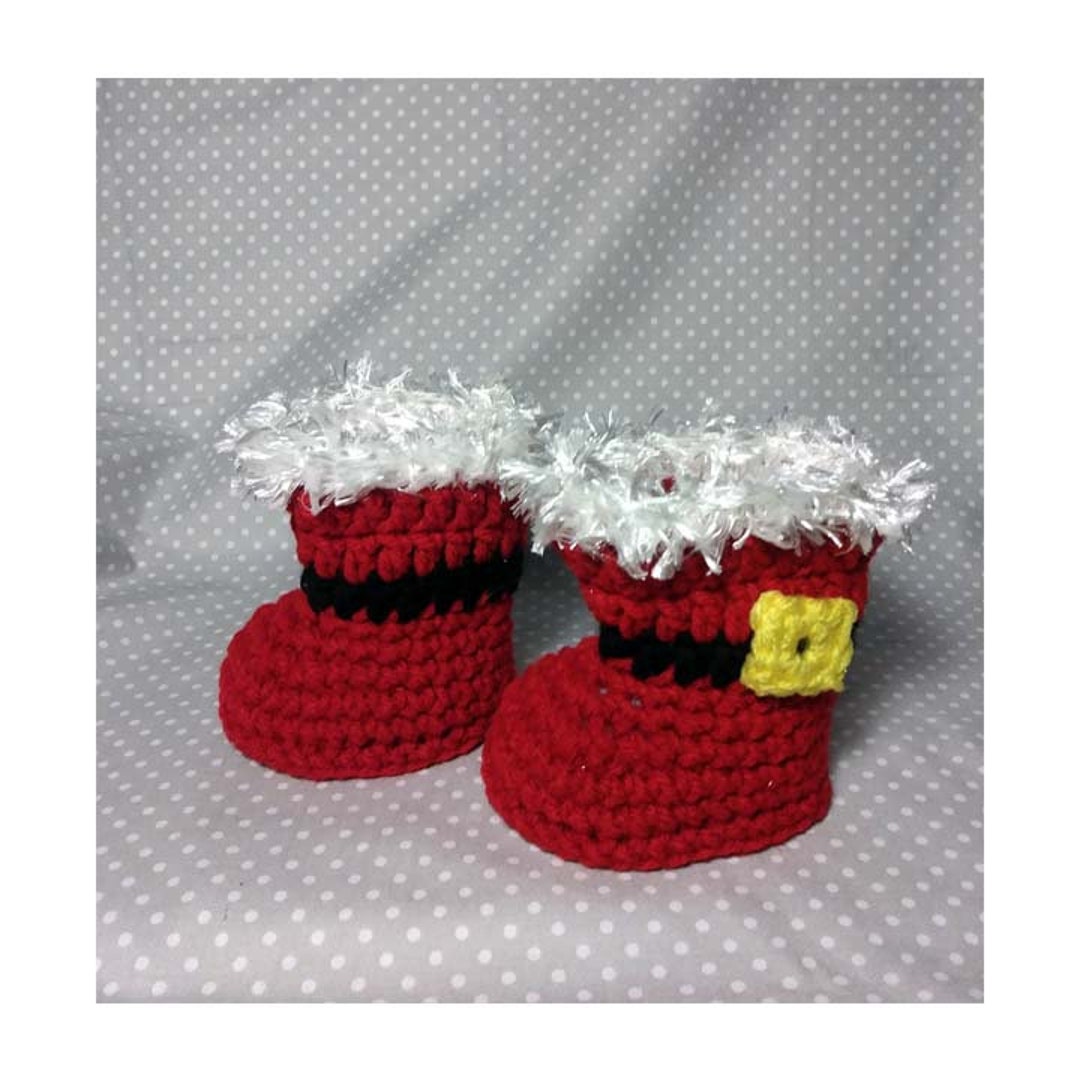 Newborn Santa Shoes, Santa Claus Booties, Christmas Santa Boots ...