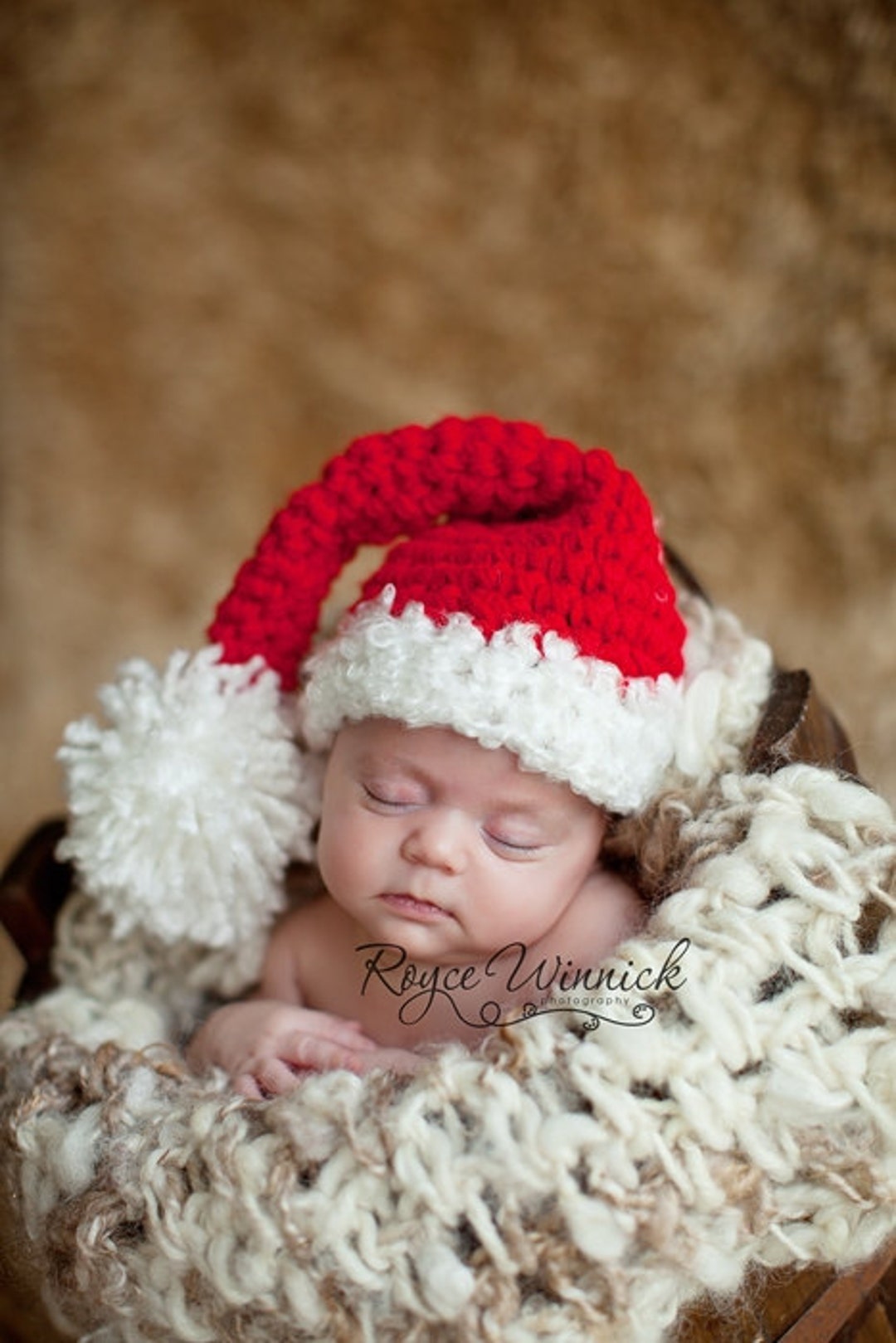 Baby Santa Hat, Newborn Christmas Stocking Hat, Xmas Photo Prop ...