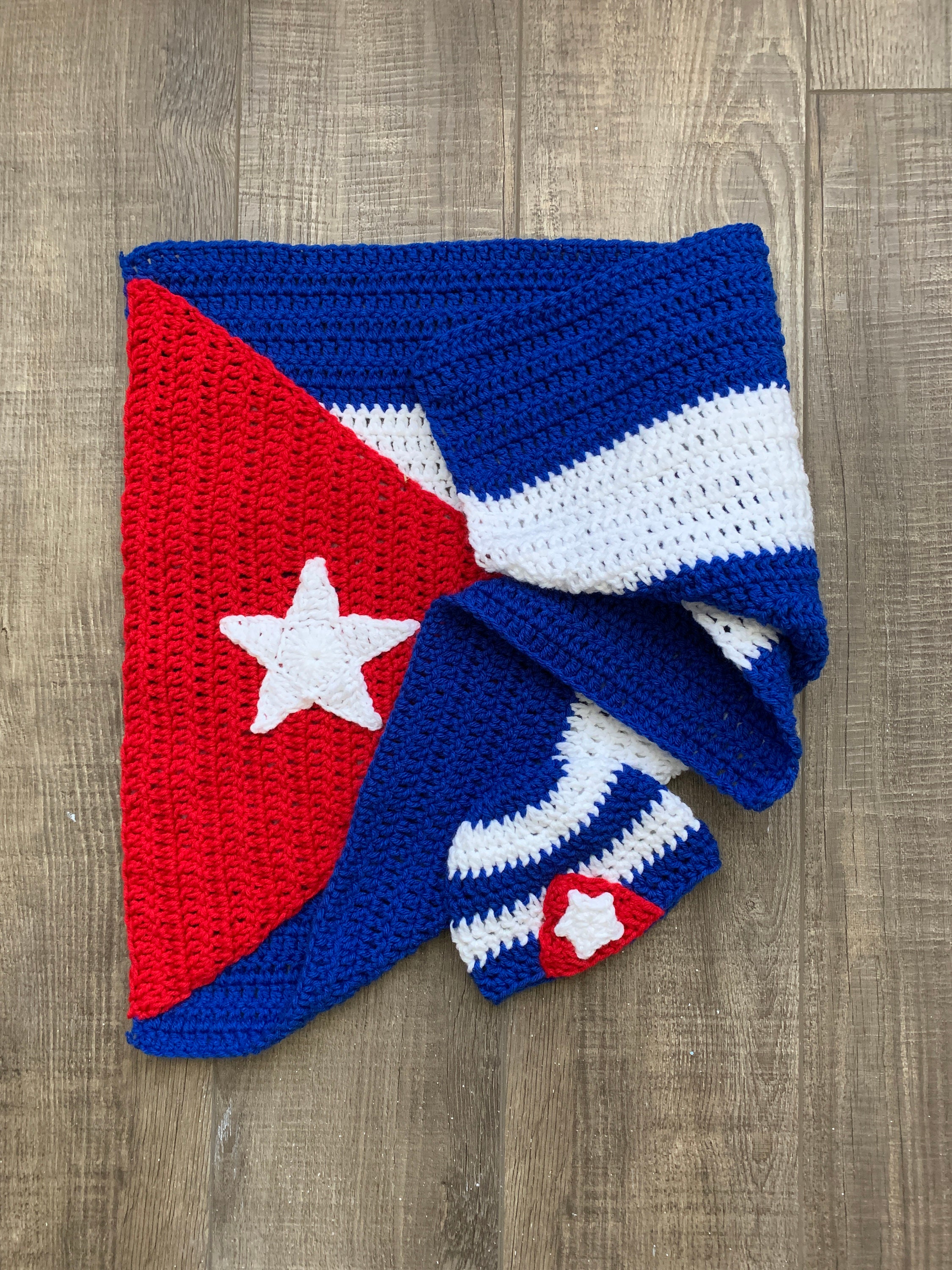 Cuban Baby Crochet Set, Cuban Flag Blanket and Hat, Cuba Newborn ...