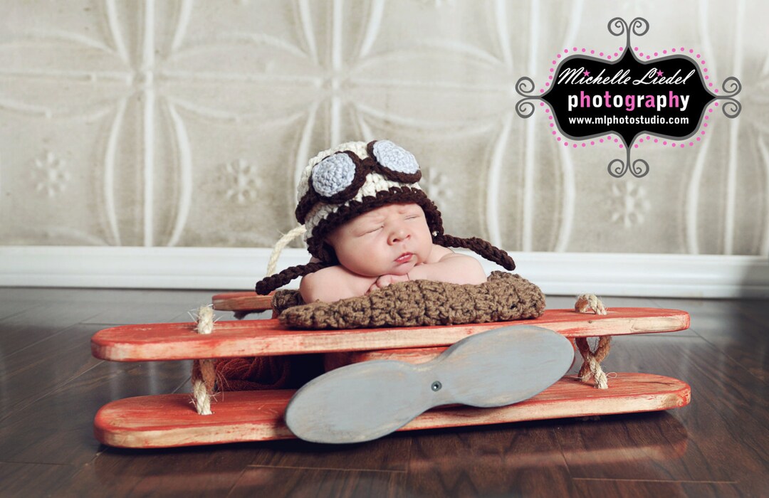 Newborn Baby Pilot Hat, Baby Aviator Outfit, Infant Halloween Costume ...