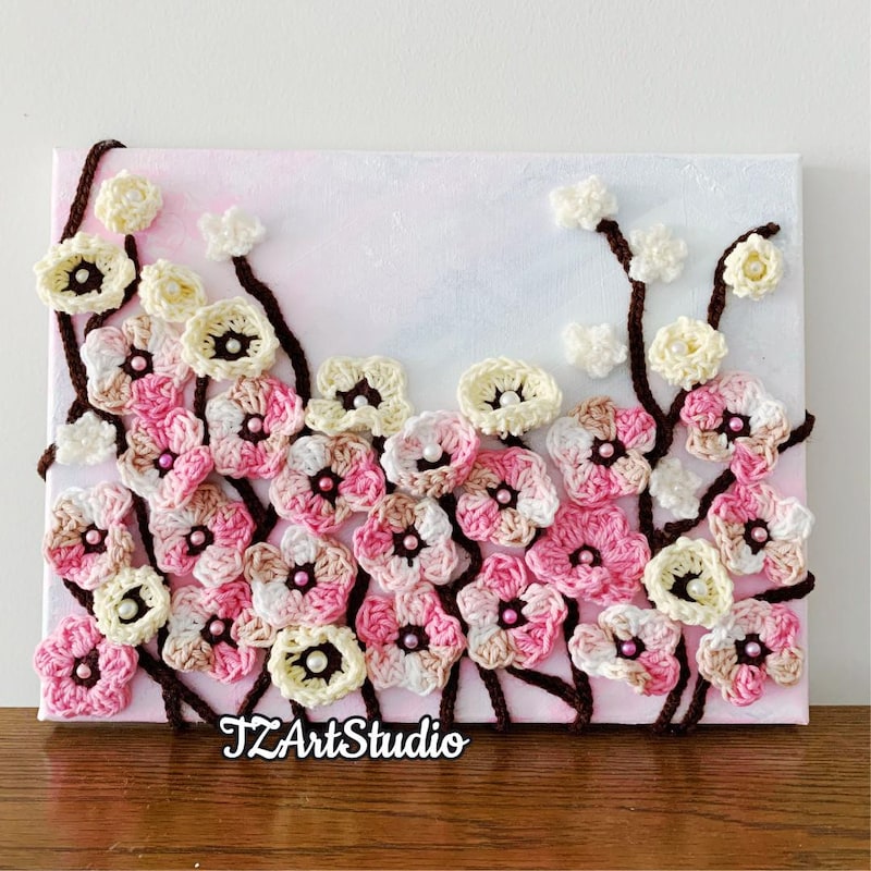 Crochet 3d Frame Flower - Etsy
