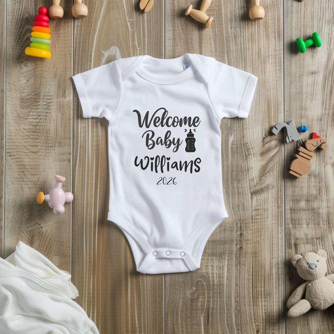 Custom Pregnancy Announcement Onesie: Baby Coming Soon Bodysuit Welcome ...