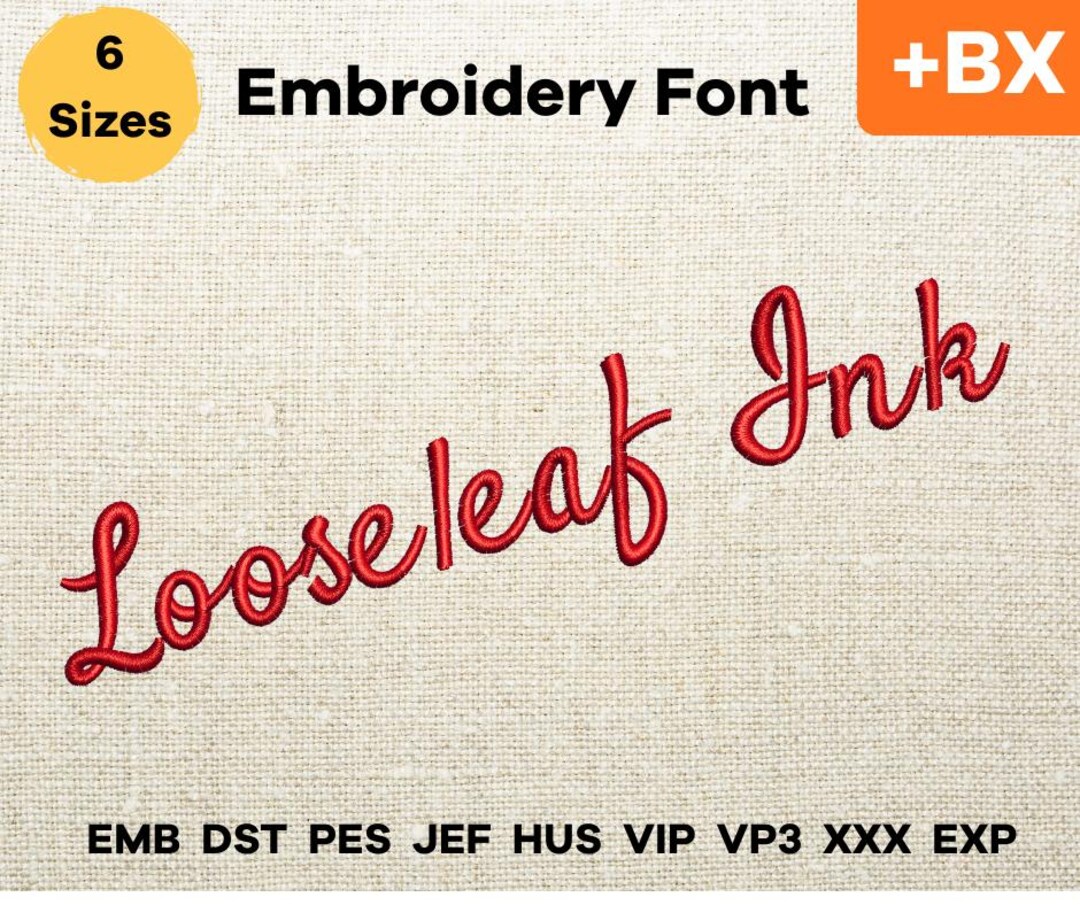 Cursive Script Embroidery Font: | BX Font | PES DST Fonts + 8 More ...