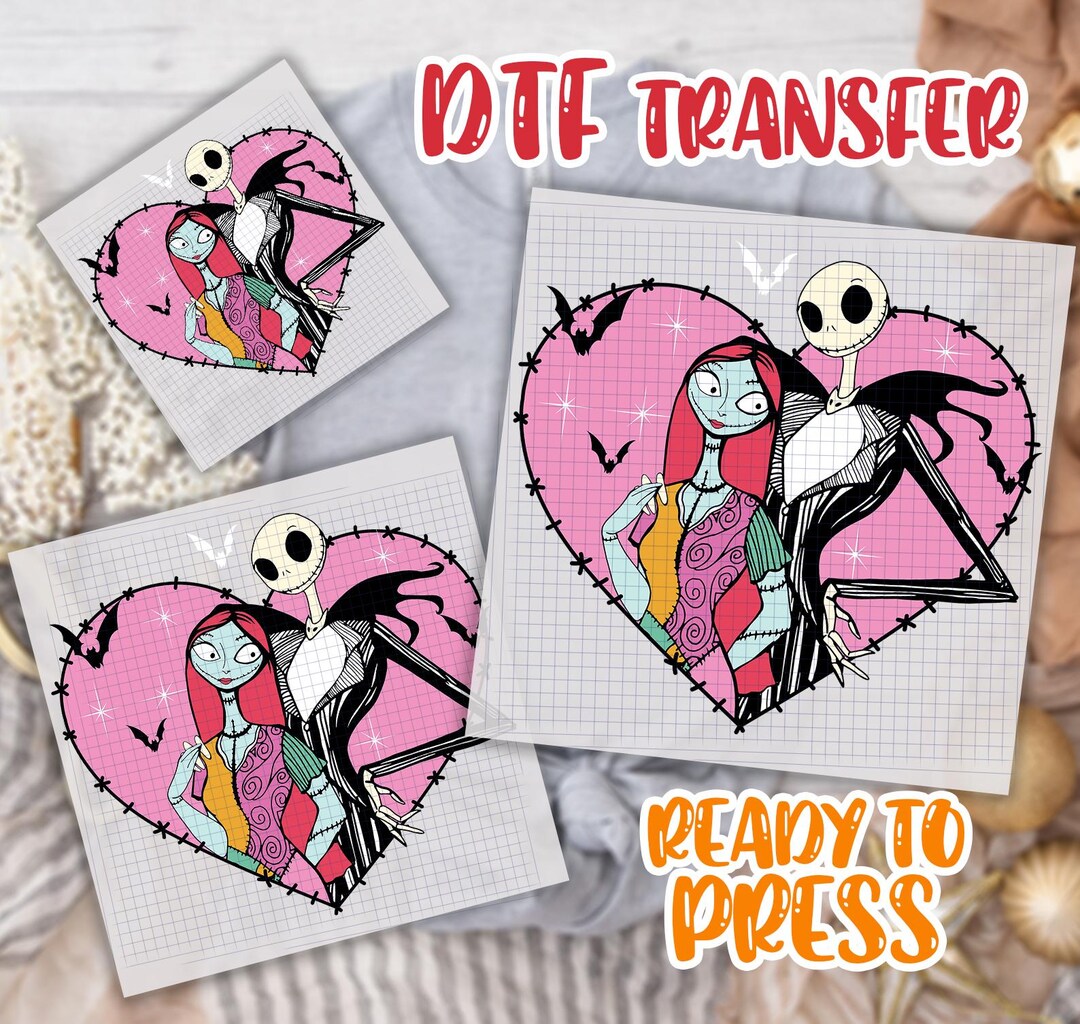 Jack and Sally Valentine DTF Transfer,jack and Sally Matching Dtf ...