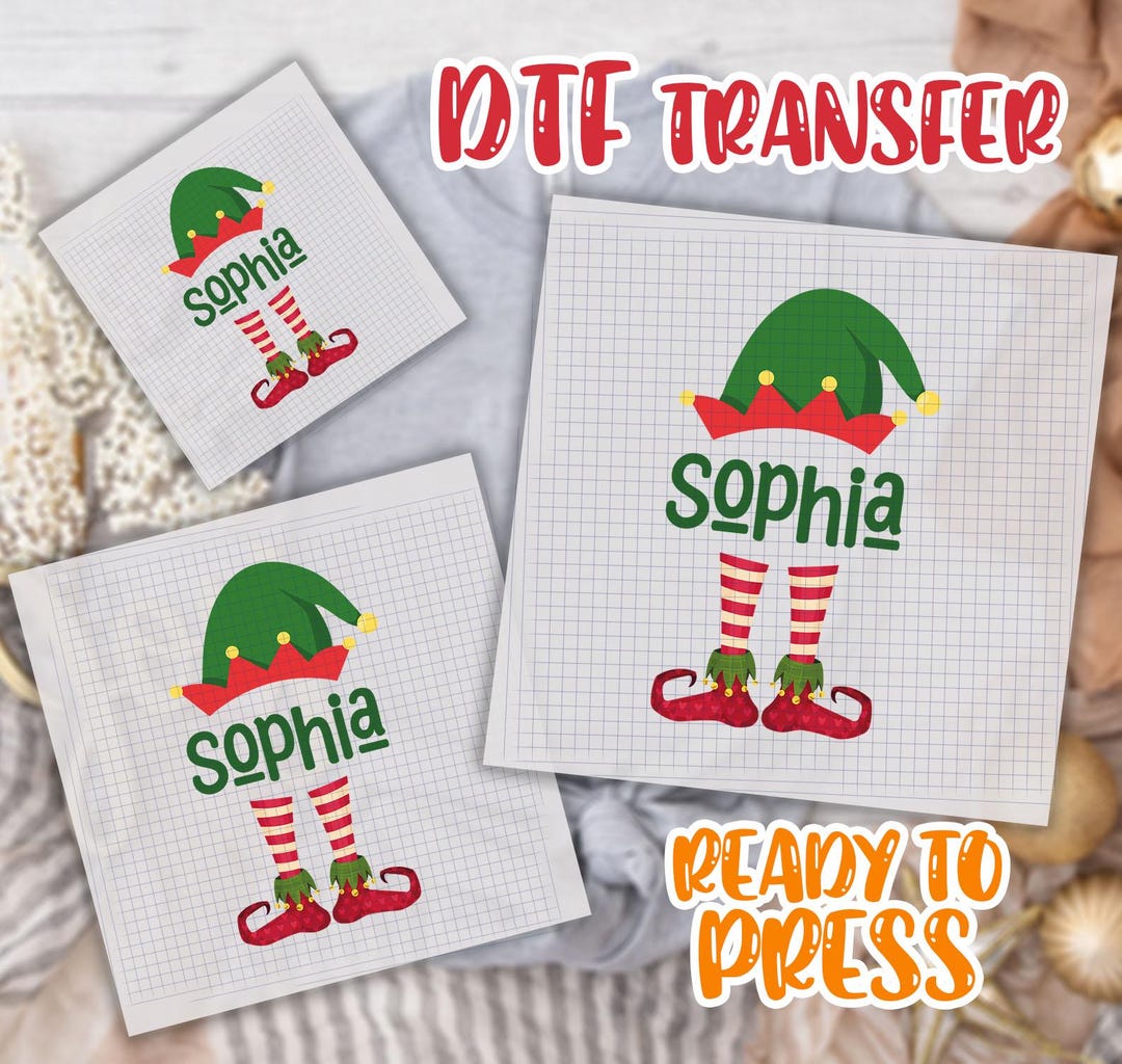 Personalized Christmas Elf DTF Transfer, Matching Family Dtf Gang Sheet ...