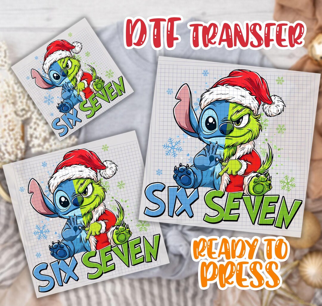 Grinch Stitch Split DTF Xmas Mashup Art-holiday Cartoon Character DTF ...
