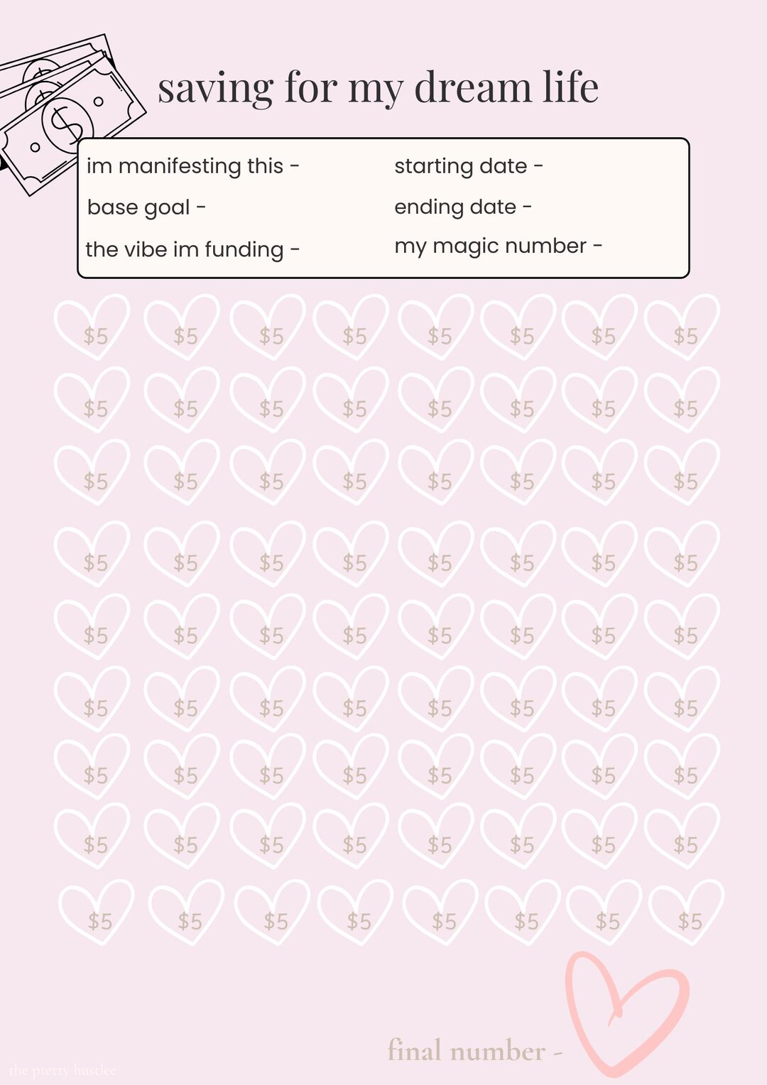 Dream Life Savings Tracker: Printable Money Challenge (PDF Download) - Etsy