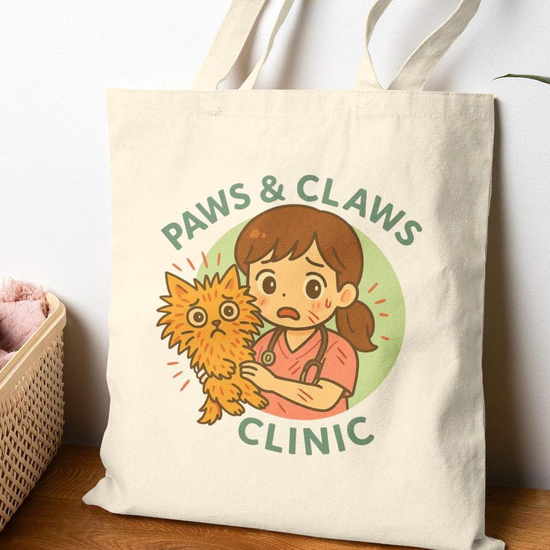 Funny Vet Tech Tote Bag: Paws and Claws Clinic, Animal Lover Gift - Etsy
