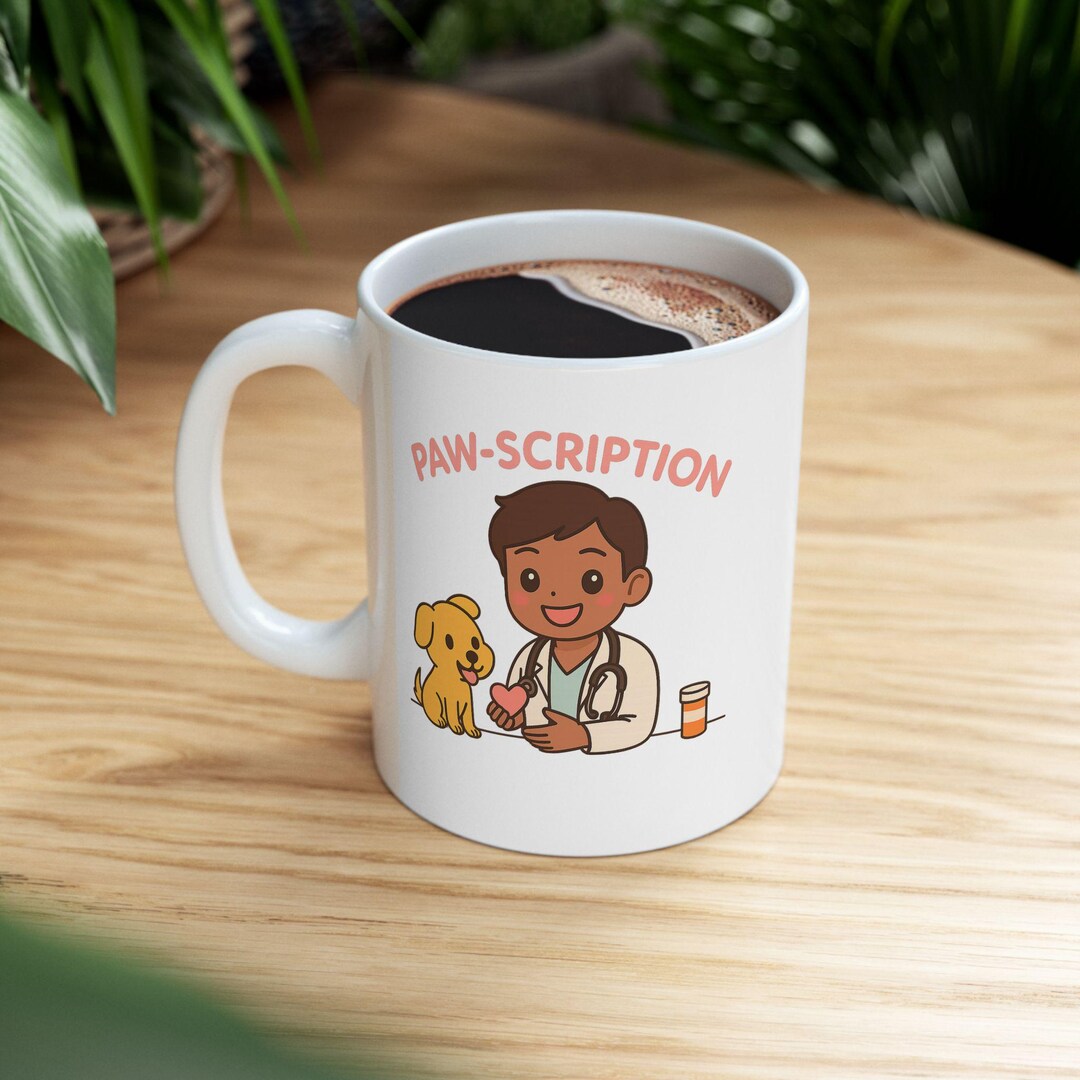 Paw-scription Vet Mug | Kawaii Veterinarian Coffee Cup (11oz) - Etsy