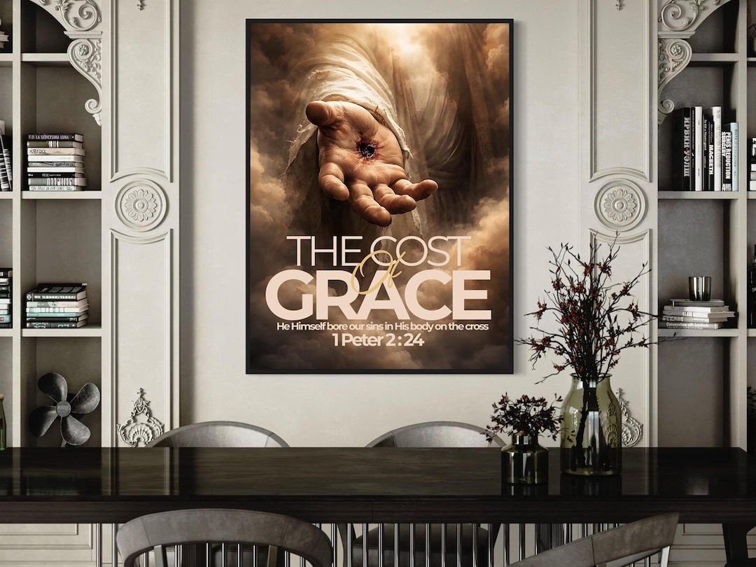 The Cost of Grace Christian Wall Art, 1 Peter 2:24 Scripture Canvas ...