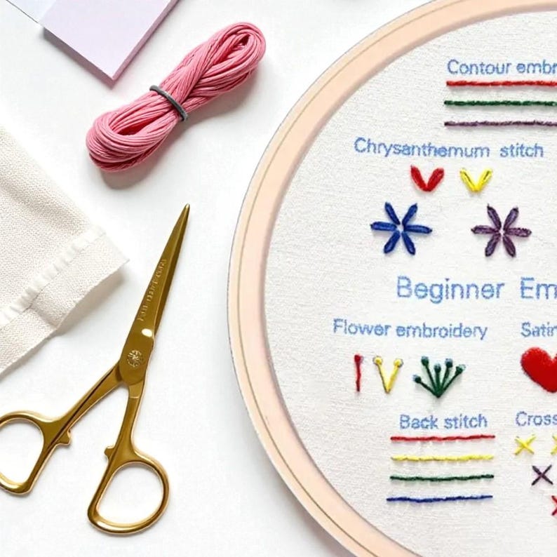Beginner Embroidery Stitch Practice Kit | Learn 11 Basic Stitches | DIY ...