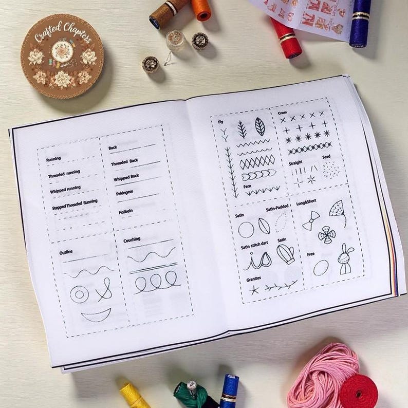 Embroidery Book Kit With Sewing Set, Stitch Sampler for Beginners ...