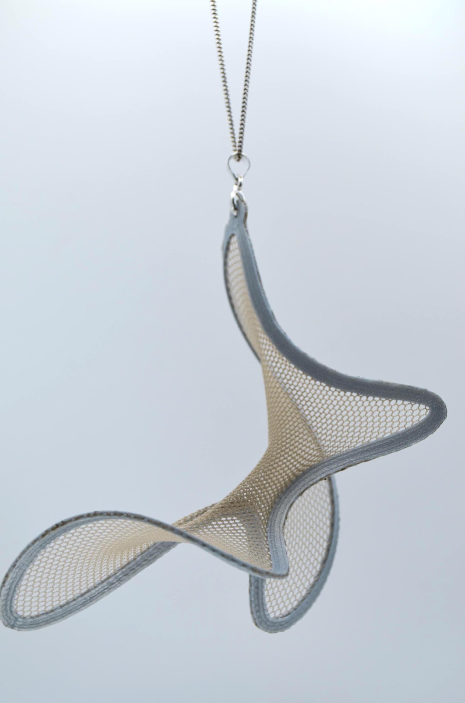 3D Printed Textile Pendant | Sculptural Necklace, Brooch or Christmas ...