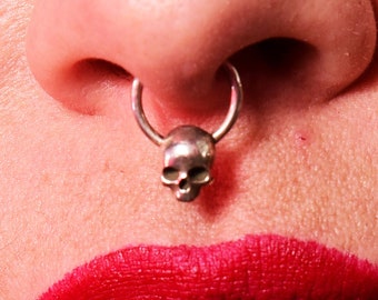 Skull Septum, Ram Head, Silver Septum, Goth Jewelry, Witchy, Fake ...